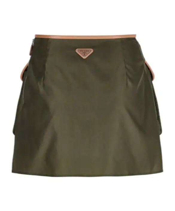 Prada Logo Patch Pocket Detail Mini Skirt