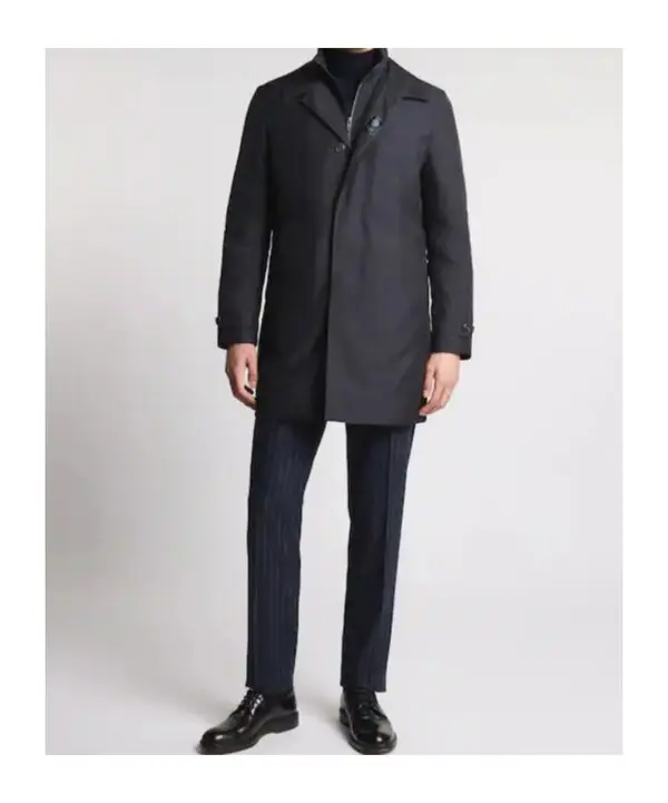 FAY Technical Poplin Raincoat - Blue
