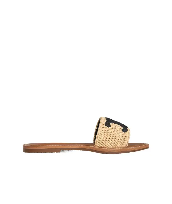 Celine Olymipa Mule In Raffia - Brown