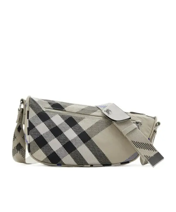 Burberry Small Shield Check Messenger Bag