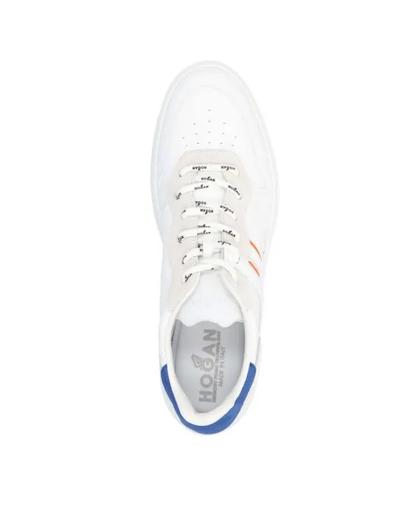 Hogan Round Toe Lace-up Sneakers With Side H Logo
