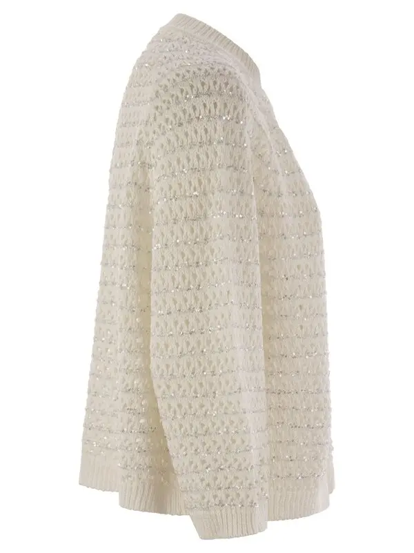 Fabiana Filippi Sequin-embellished Open-knit Cardigan