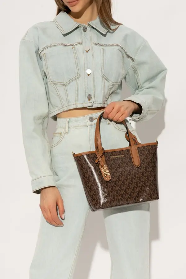 Michael Kors Small Logo Print Canvas Tote Bag