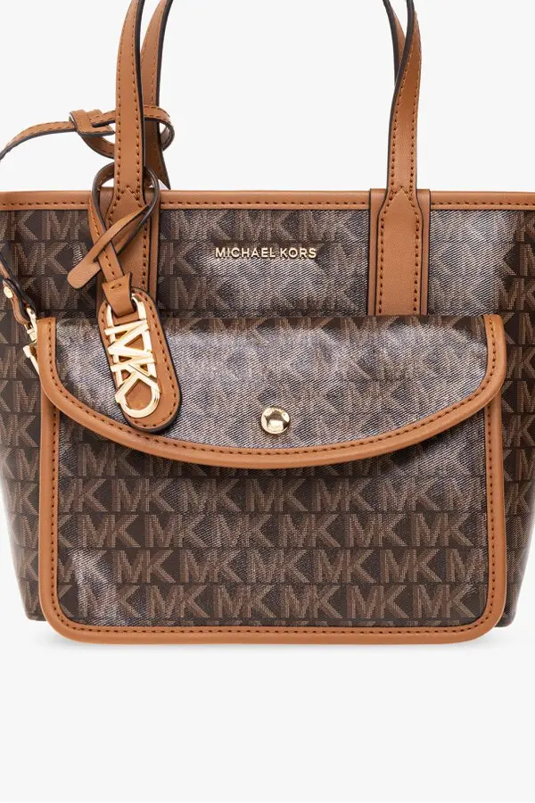 Michael Kors Small Logo Print Canvas Tote Bag