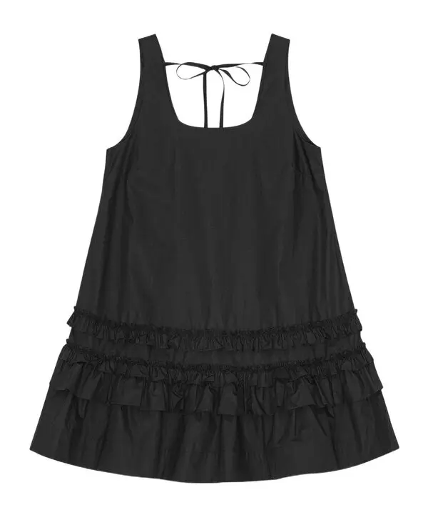 GANNI Sleeveless Ruffled Mini Dress