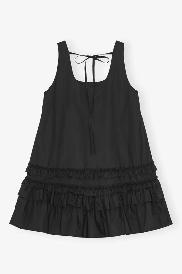 GANNI Sleeveless Ruffled Mini Dress