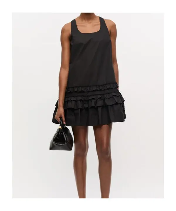 GANNI Sleeveless Ruffled Mini Dress