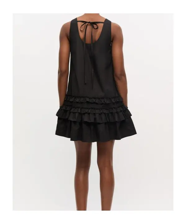 GANNI Sleeveless Ruffled Mini Dress