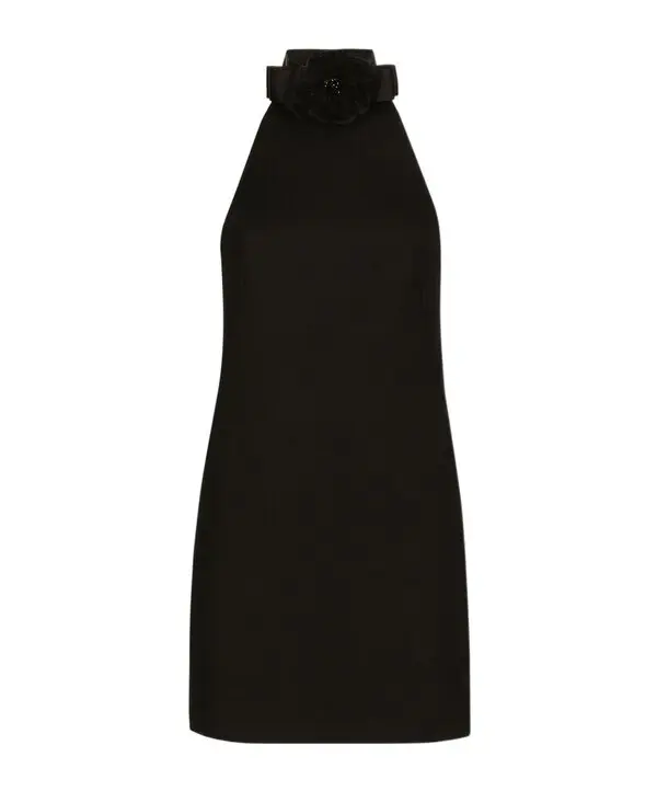 Dolce & Gabbana Floral Detail Halterneck Mini Dress