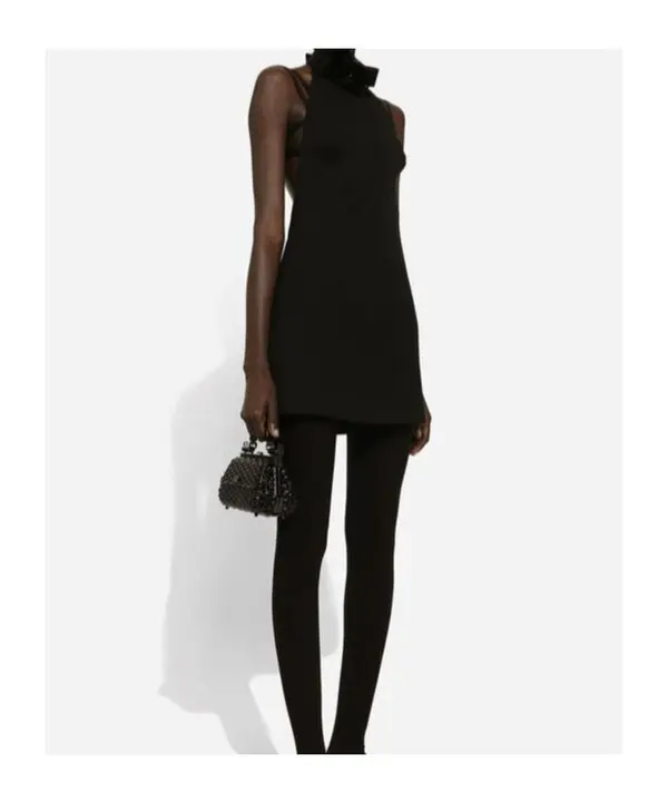 Dolce & Gabbana Floral Detail Halterneck Mini Dress