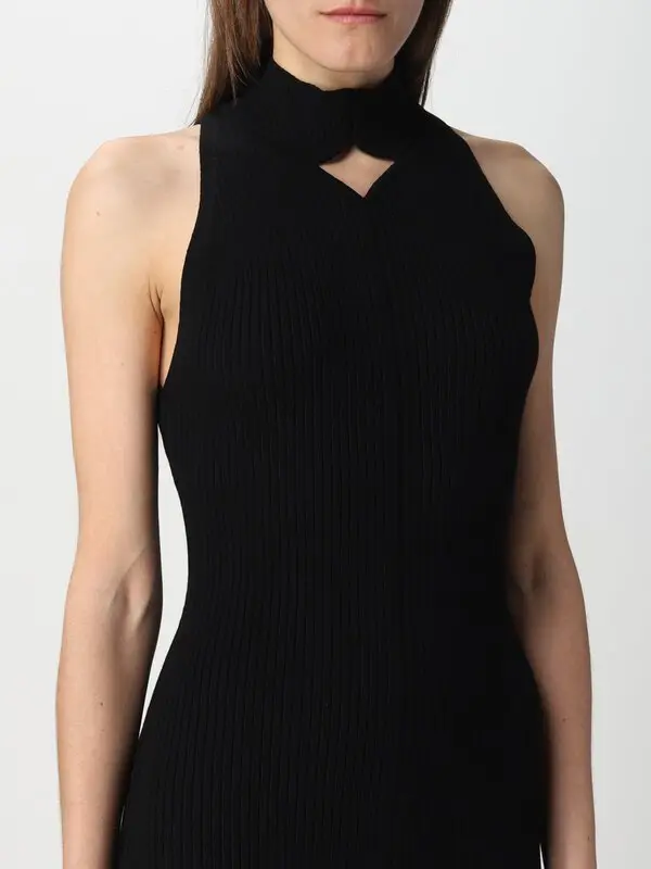 COURREGES Ribbed Cut-out Midi Dress