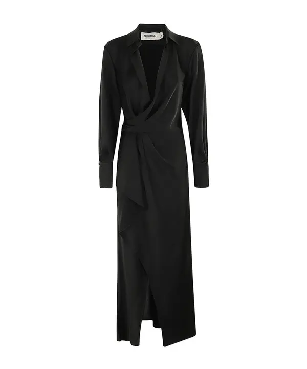 Simkhai Talita Wrap Design Dress - Black