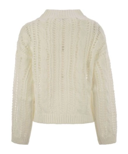 Brunello Cucinelli Cable-knit Mesh V-neck Jumper