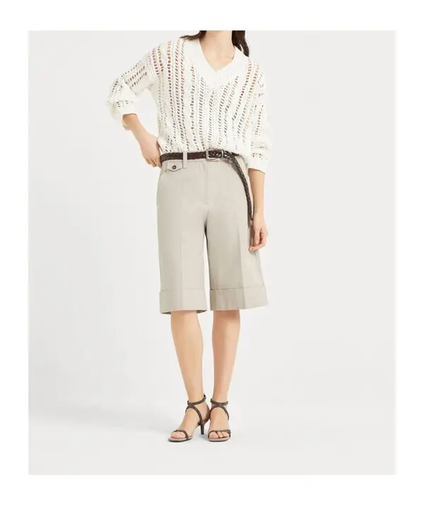 Brunello Cucinelli Cable-knit Mesh V-neck Jumper