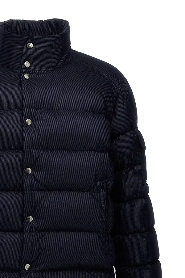 Moncler Lule Button-up Puffer Jacket - Midnight Blue
