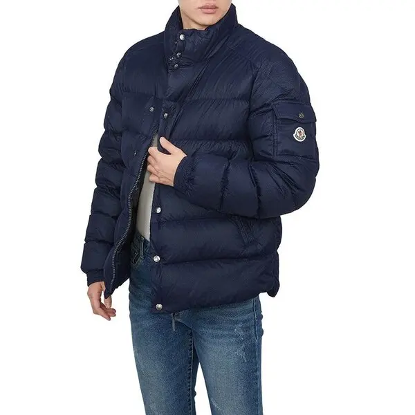 Moncler Lule Button-up Puffer Jacket - Midnight Blue