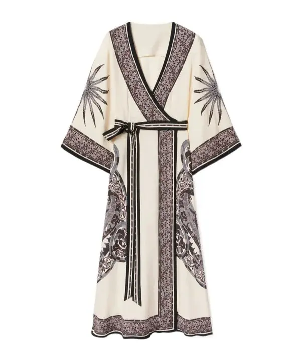 La DoubleJ Long Sleeve Wrap Maxi Dress