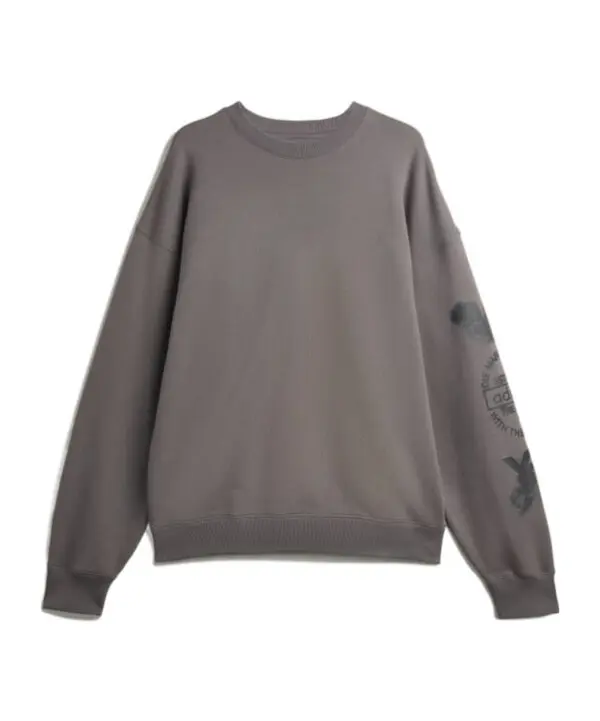 Y3 Logo-print Cotton Sweatshirt - Granite