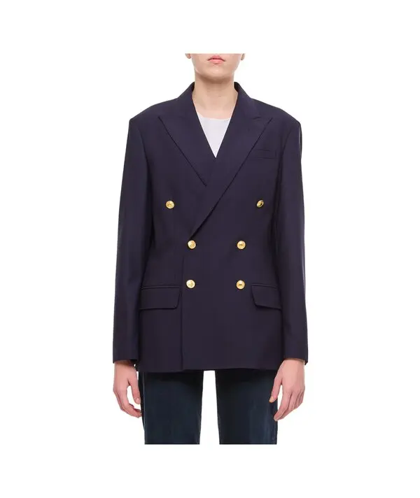 Polo Ralph Lauren Double-breasted Crepe Blazer - Black