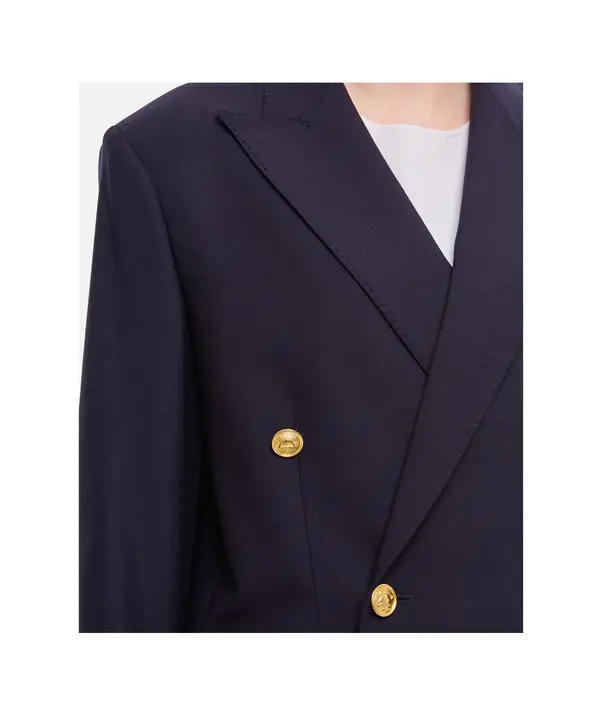 Polo Ralph Lauren Double-breasted Crepe Blazer - Black