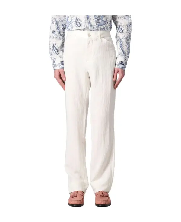Etro Mid-rise Straight-leg Trousers - White