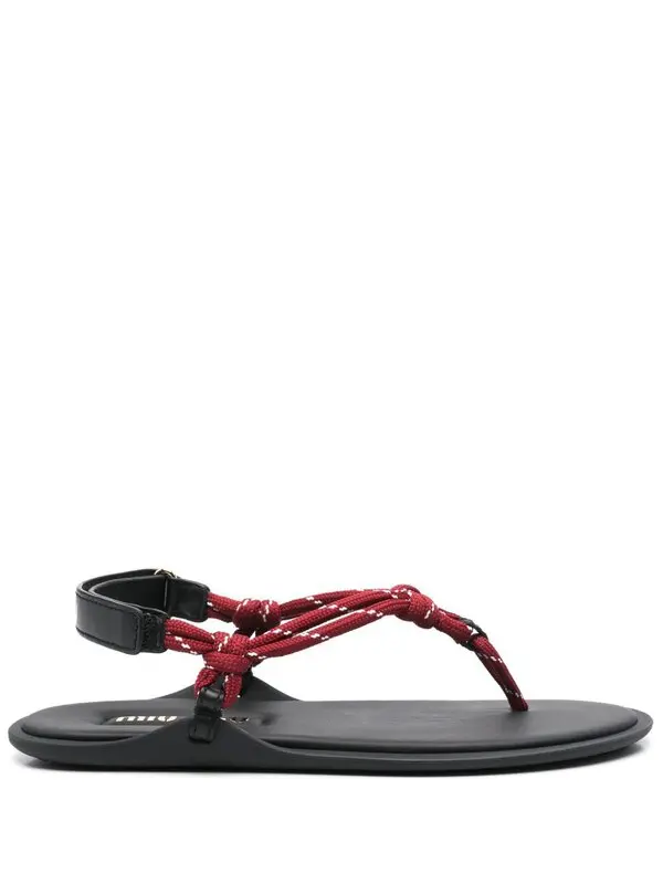 Miu Miu Cord Strap Sandals - Gray