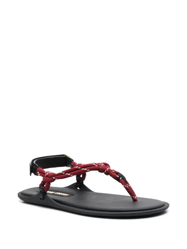 Miu Miu Cord Strap Sandals - Gray