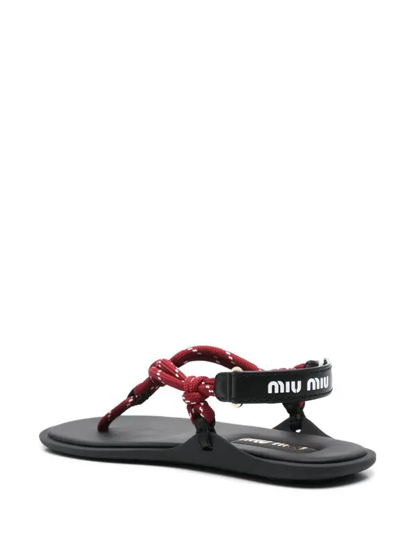 Miu Miu Cord Strap Sandals - Gray