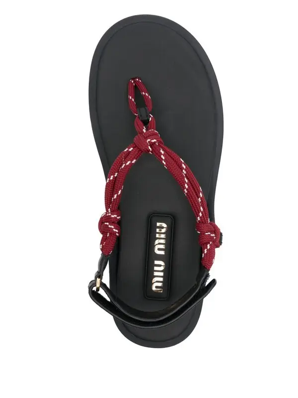 Miu Miu Cord Strap Sandals - Gray