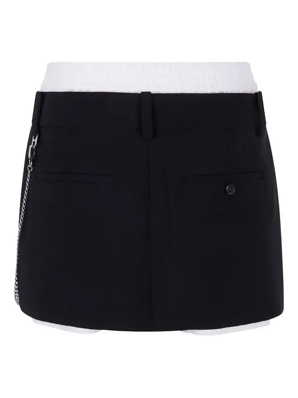 Alexander Wang Double-pleated Skirt With Raw-cut Hem