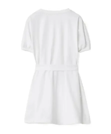 Burberry Cotton T-shirt Dress With Self-tie Belt And Equestrian Knight Embroidery