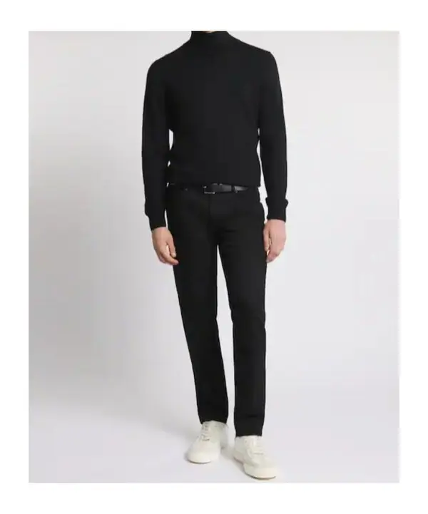 FAY High Neck Wool Sweater - Black