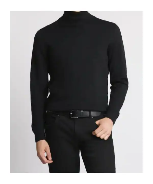 FAY High Neck Wool Sweater - Black