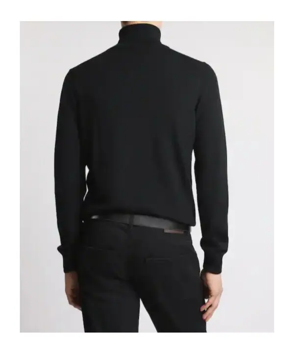 FAY High Neck Wool Sweater - Black