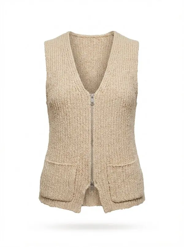 AYA MUSE Elastic Ribbed Knitted Jacket - Nude