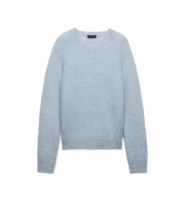 Prada Long Sleeve Crewneck Sweater - Sky-blue