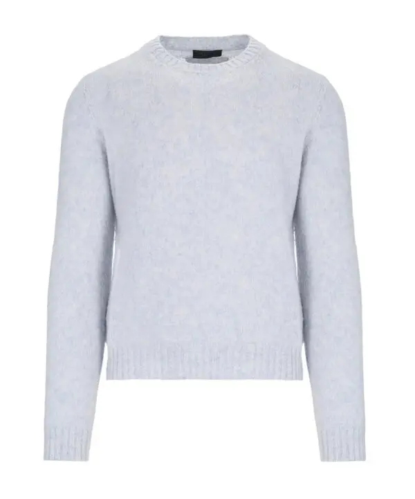 Prada Long Sleeved Crewneck Jumper - Sky-blue