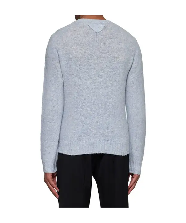 Prada Long Sleeve Crewneck Jumper - Sky-blue