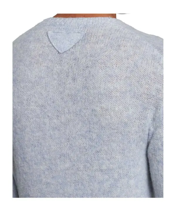 Prada Long Sleeve Crewneck Jumper - Sky-blue
