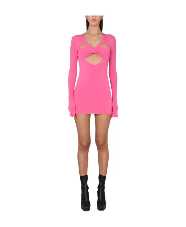 AMBUSH Long Sleeve Cut-out Mini Dress - Pink