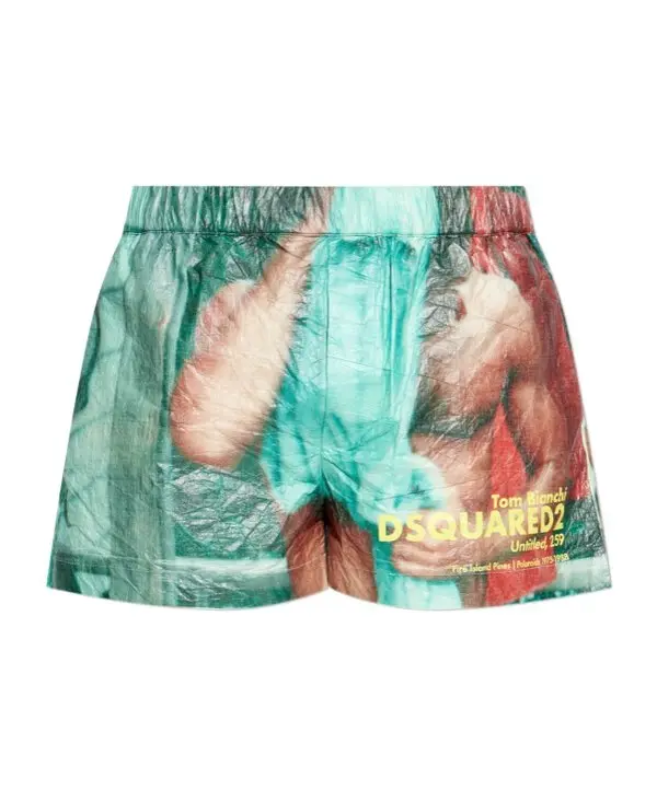 Dsquared2 X Tom Bianchi Printed Shorts - Green