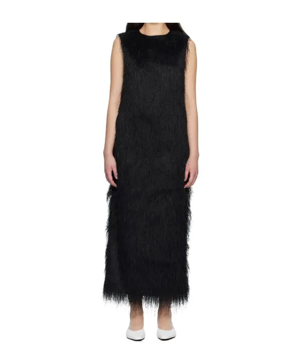 Loulou De Saison Shag-knit Maxi Dress - Black