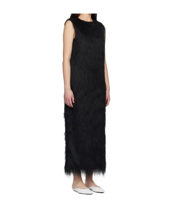 Loulou De Saison Shag-knit Maxi Dress - Black