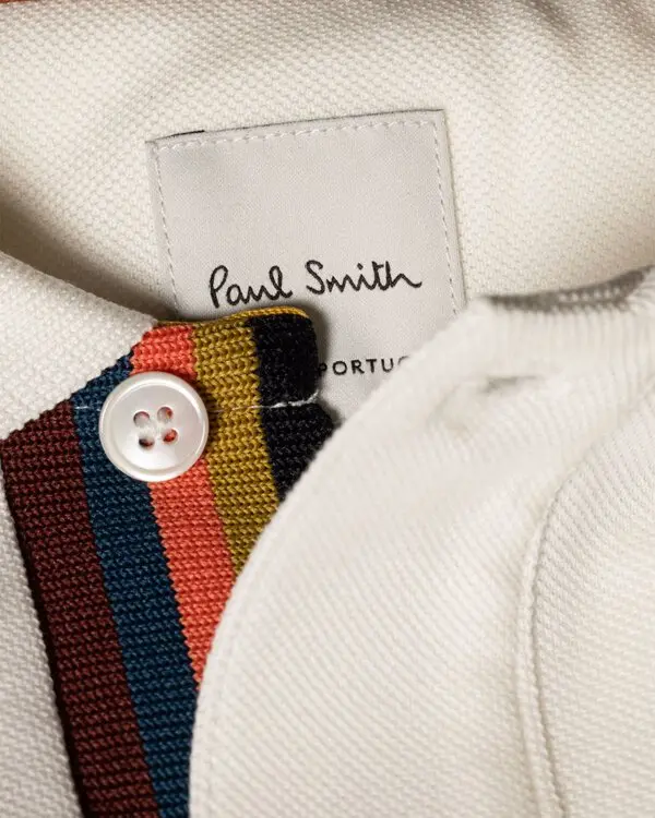 Paul Smith Artist Stripe Placket Polo Shirt - White