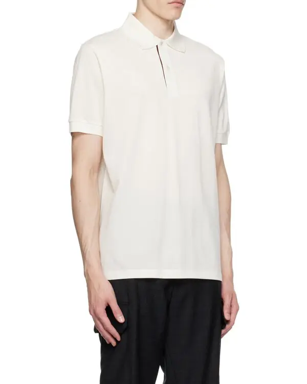 Paul Smith Artist Stripe Placket Polo Shirt - White