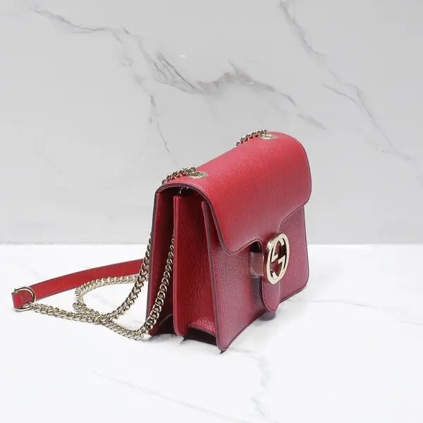 Gucci Double G Logo Woc With Chain Strap