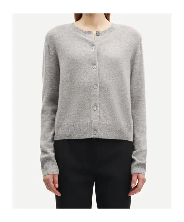 SAMSOE SAMSOE Long-sleeved Knitted Cardigan - Gray