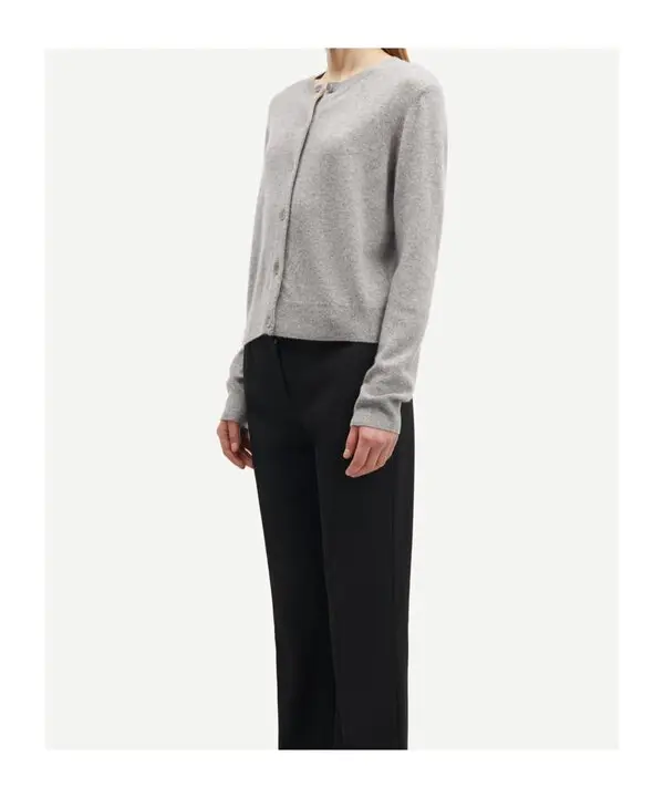 SAMSOE SAMSOE Long-sleeved Knitted Cardigan - Gray