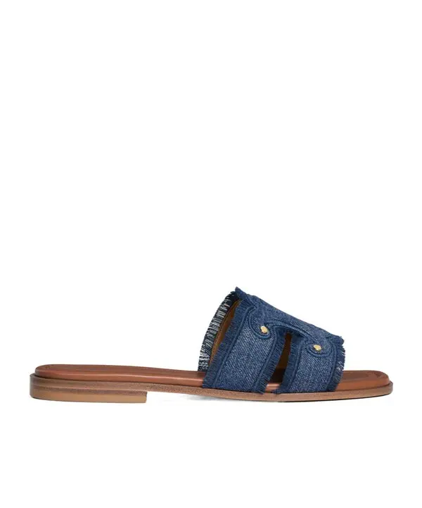 Celine Marina Mule In Denim - Blue