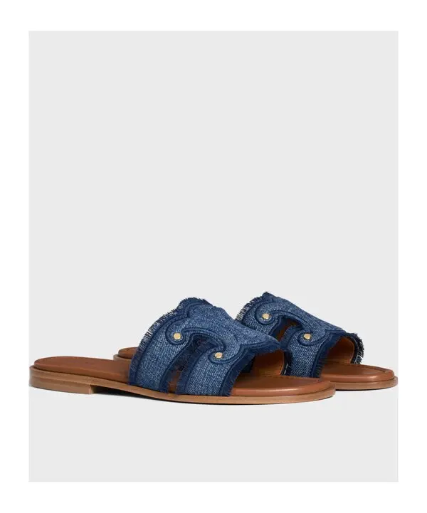 Celine Marina Mule In Denim - Blue